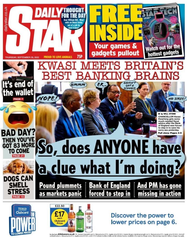 Daily Star Front Page 29th of September 2022 - Tomorrow's Papers Today!