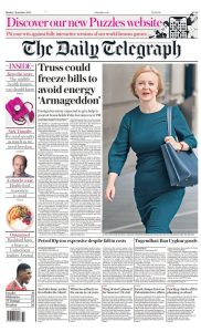 Daily Telegraph Front Page 5th of September 2022 - Tomorrow's Papers Today!