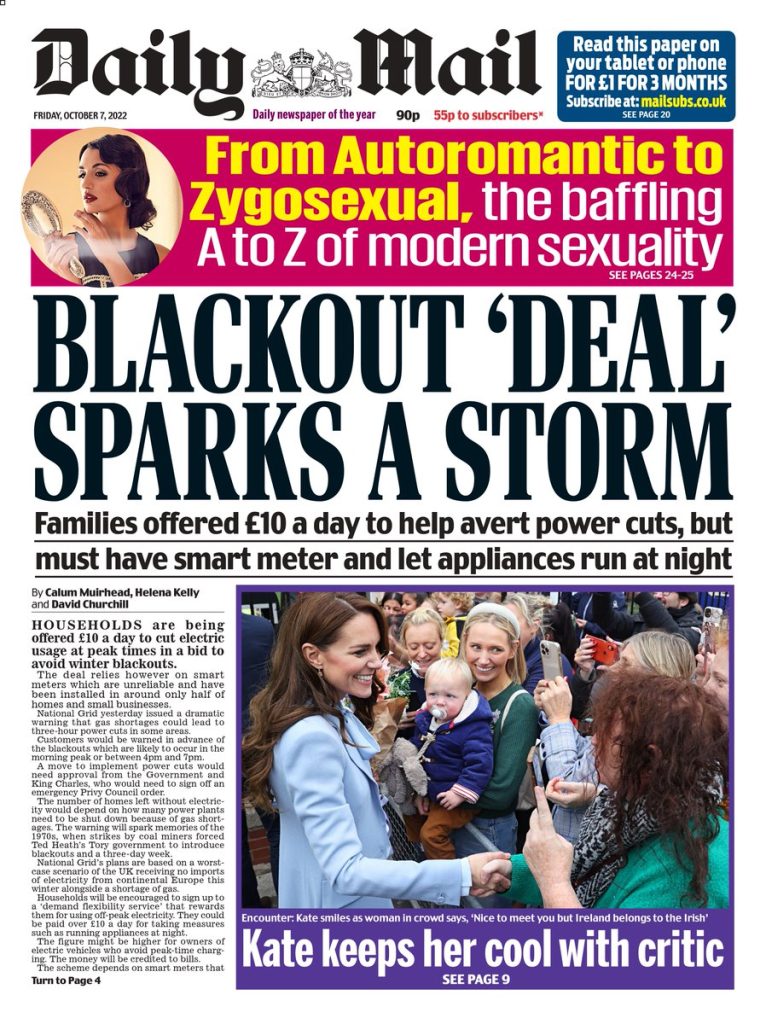 Daily Mail Front Page 7th of October 2022 - Tomorrow's Papers Today!