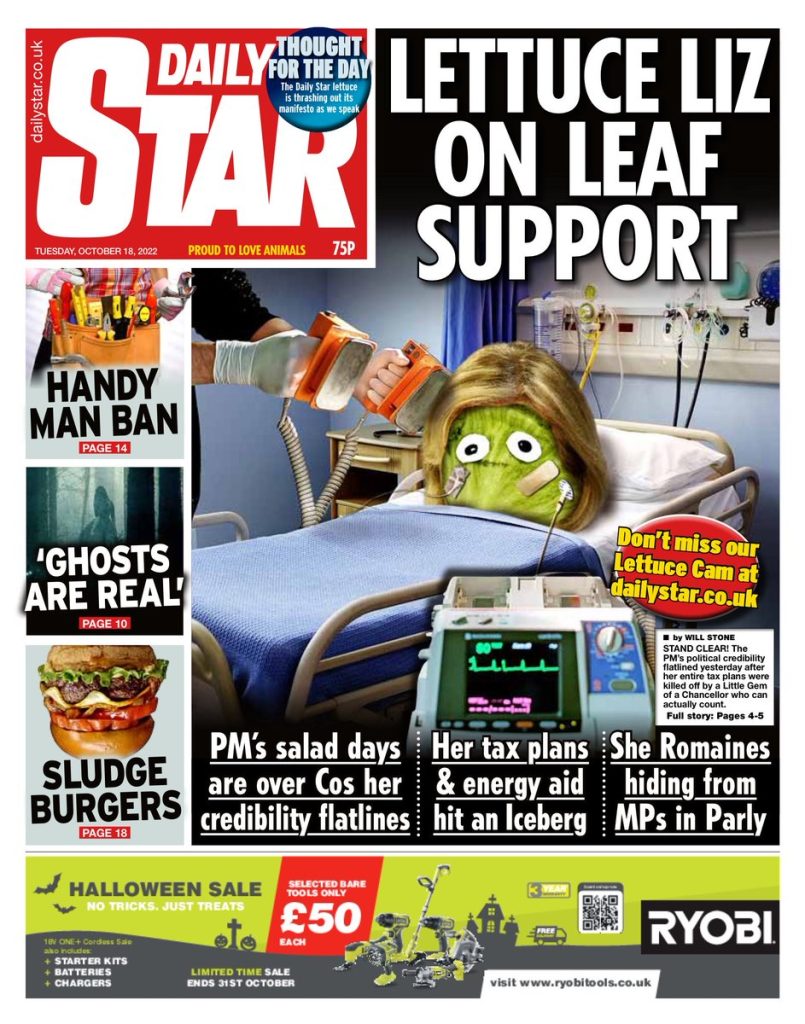 Daily Star Front Page 18th of October 2022 - Tomorrow's Papers Today!