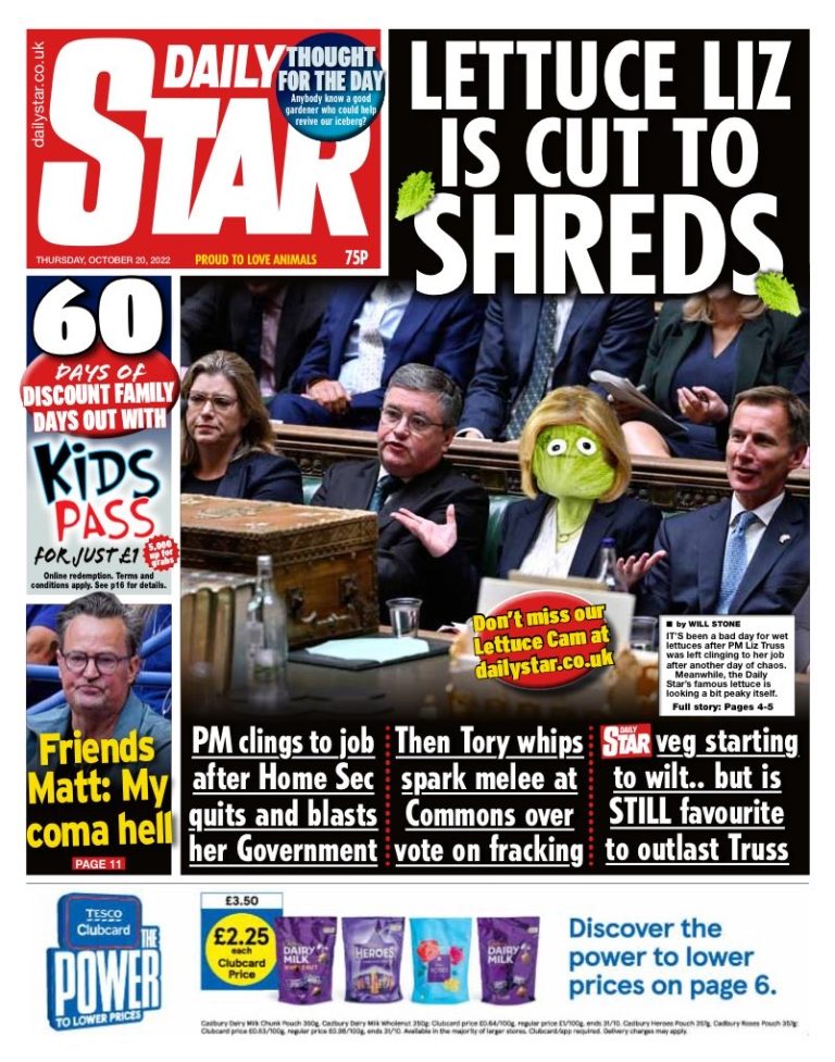 Daily Star Front Page 20th of October 2022 - Tomorrow's Papers Today!