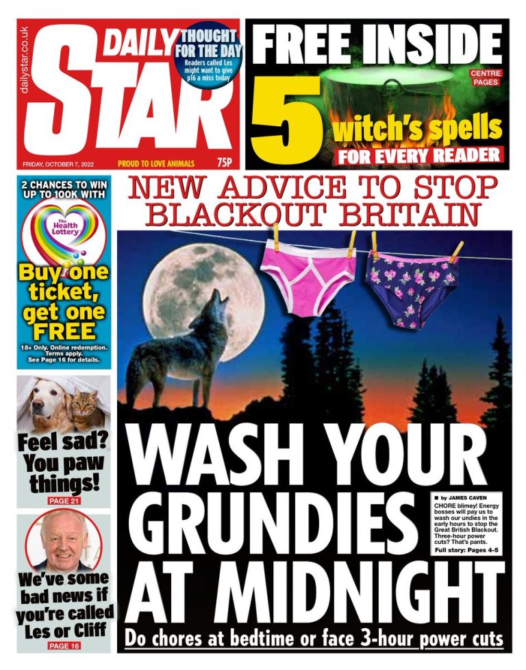 Daily Star Front Page 7th of October 2022 - Tomorrow's Papers Today!