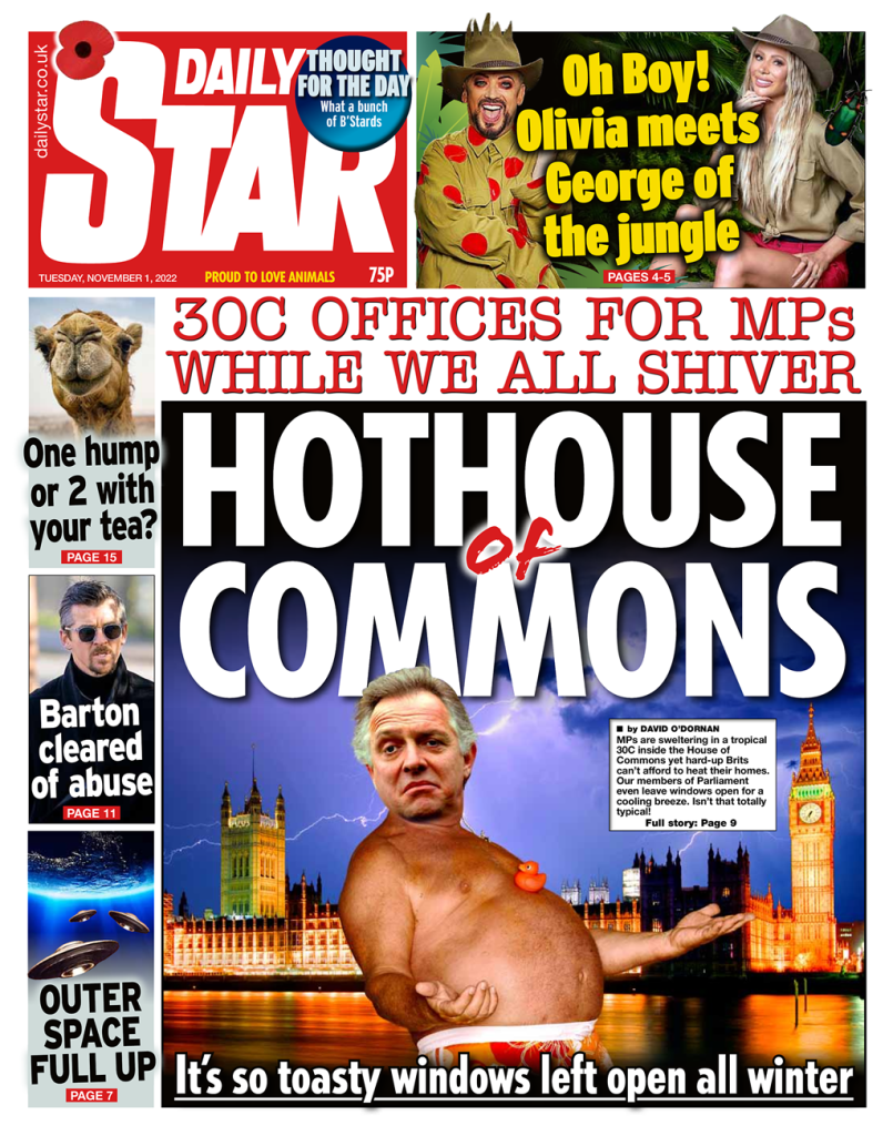 Daily Star Front Page 1st of November 2022 - Tomorrow's Papers Today!