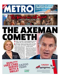 Metro Front Page 18th of October 2022 - Tomorrow's Papers Today!