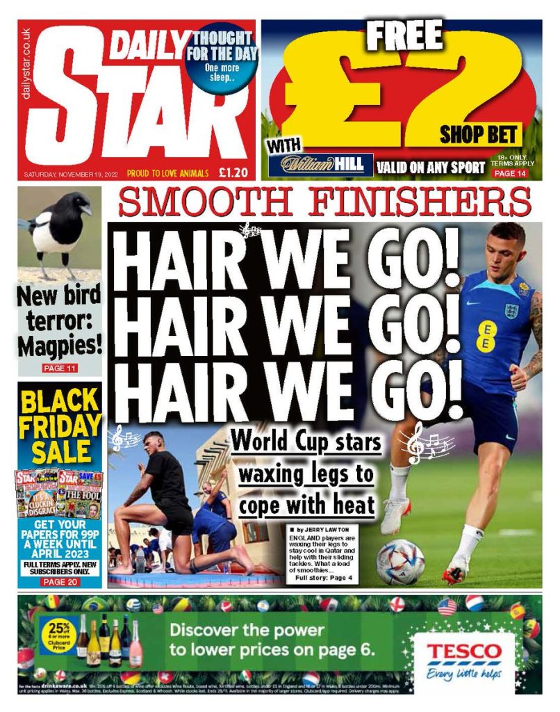 Daily Star Front Page 19th of November 2022 - Tomorrow's Papers Today!