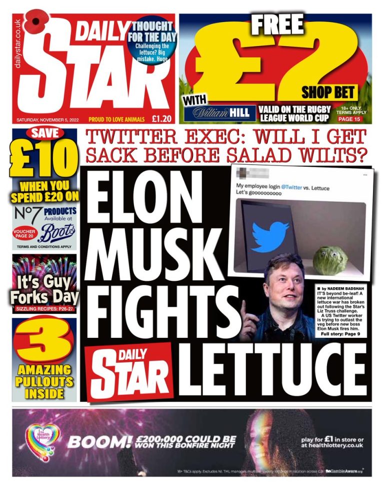 Daily Star Front Page 5th of November 2022 - Tomorrow's Papers Today!