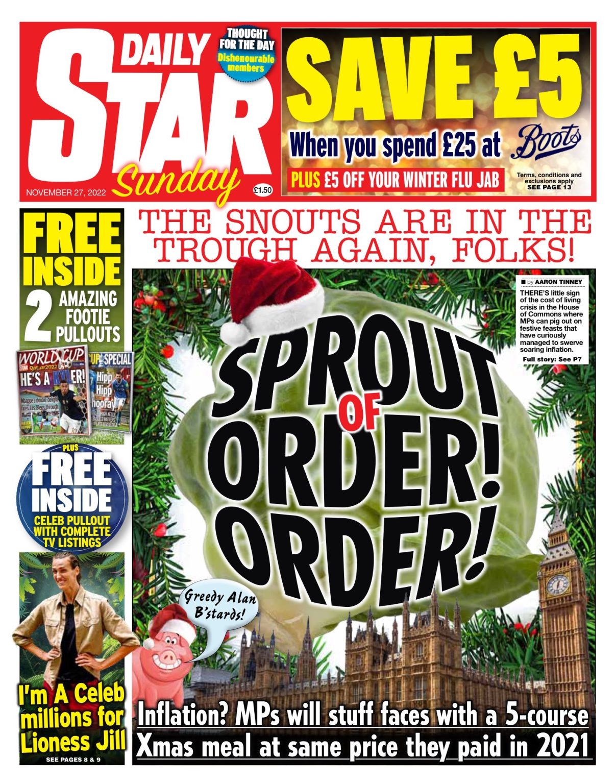 Daily Star Sunday Front Page 27th of November 2022 - Tomorrow's Papers ...