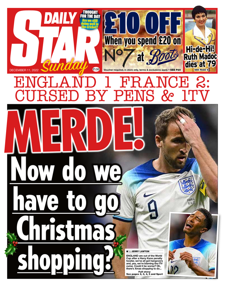 Daily Star Sunday Front Page 11th of December 2022 - Tomorrow's Papers ...