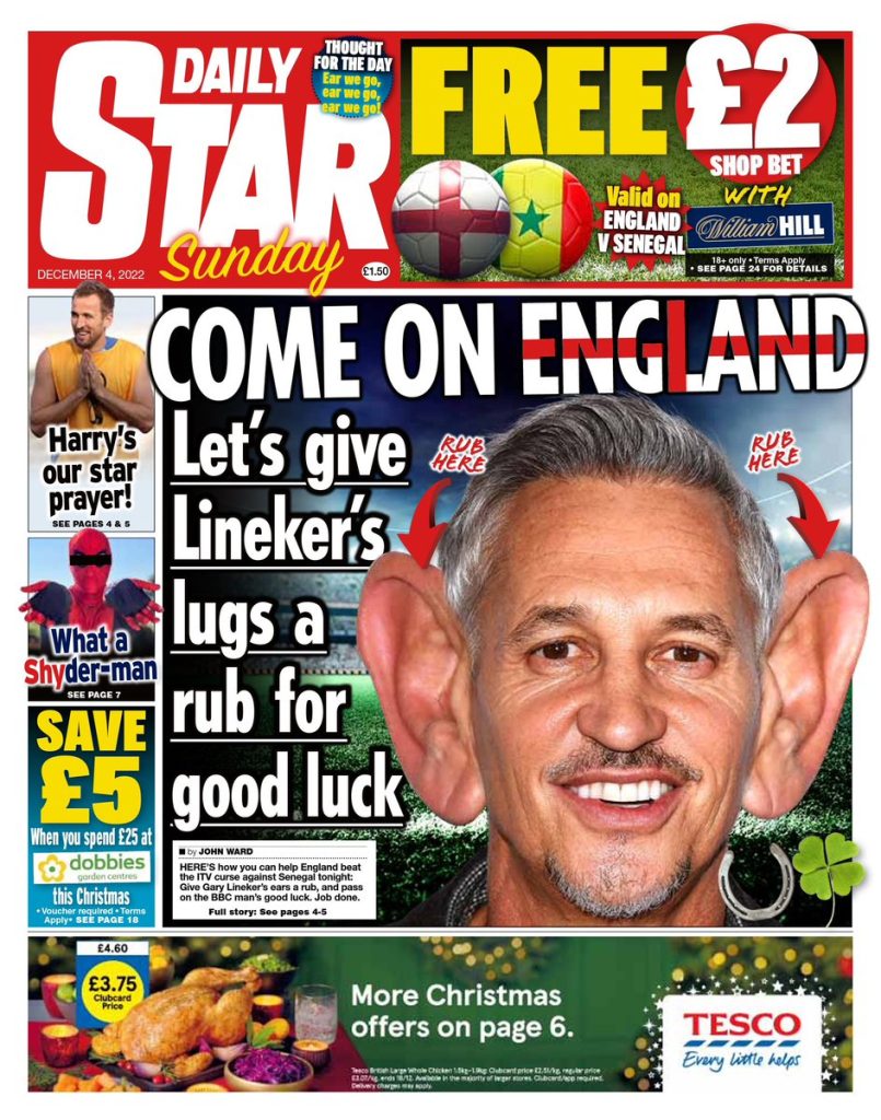 Daily Star Sunday Front Page 4th of December 2022 - Tomorrow's Papers ...