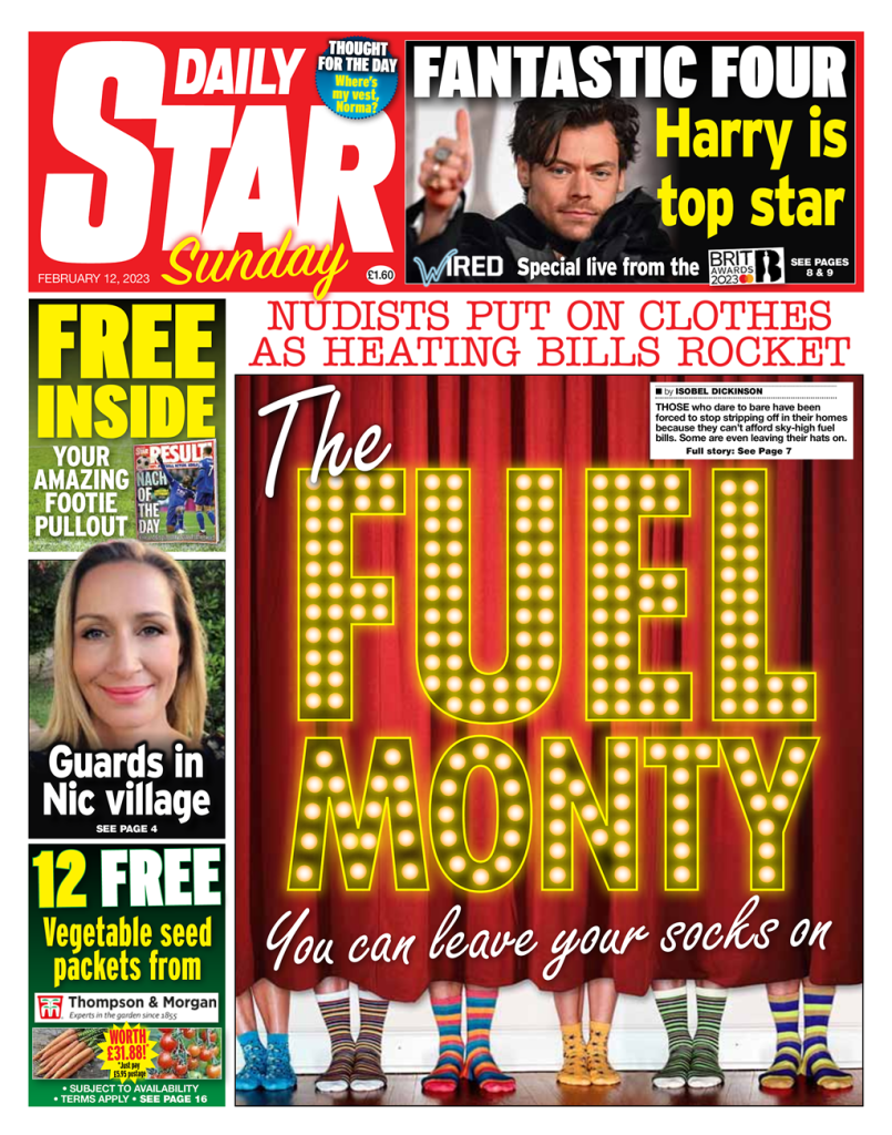 Daily Star Sunday Front Page 12th of February 2023 - Tomorrow's Papers ...