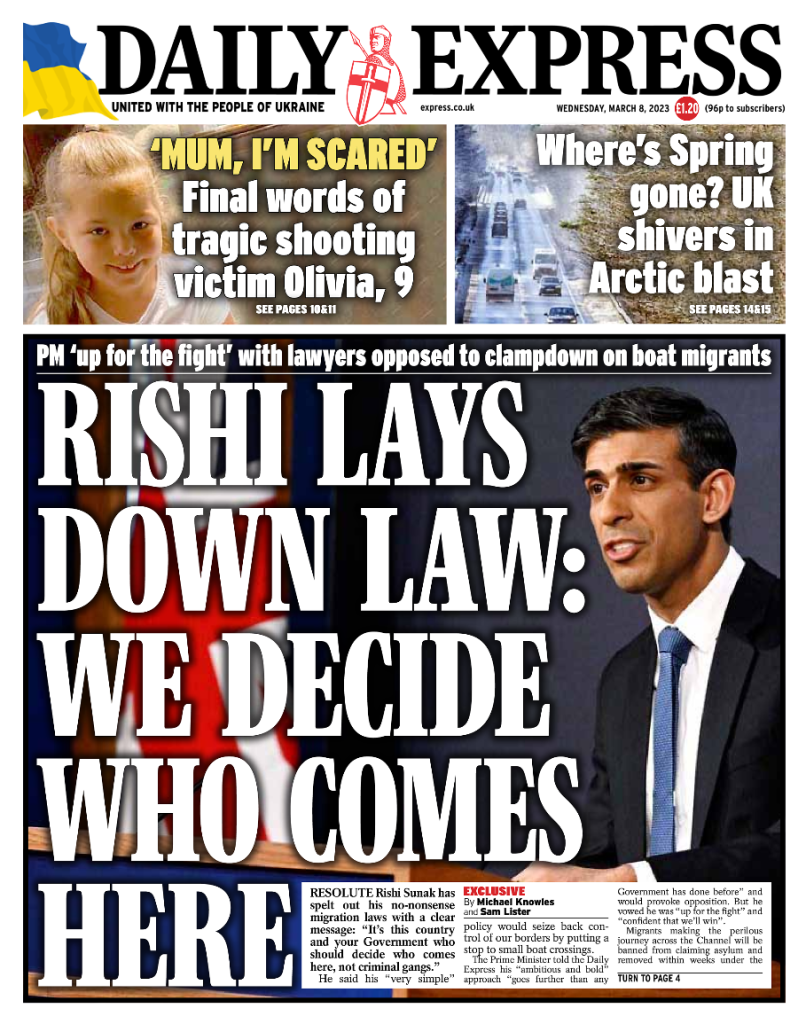 Daily Express Front Page 8th of March 2023 - Tomorrow's Papers Today!