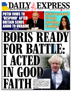 Daily Express Front Page 22nd of March 2023 - Tomorrow's Papers Today!