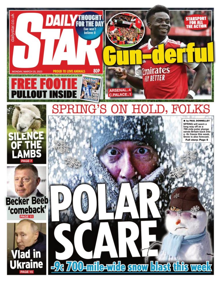 Daily Star Front Page 20th of March 2023 - Tomorrow's Papers Today!