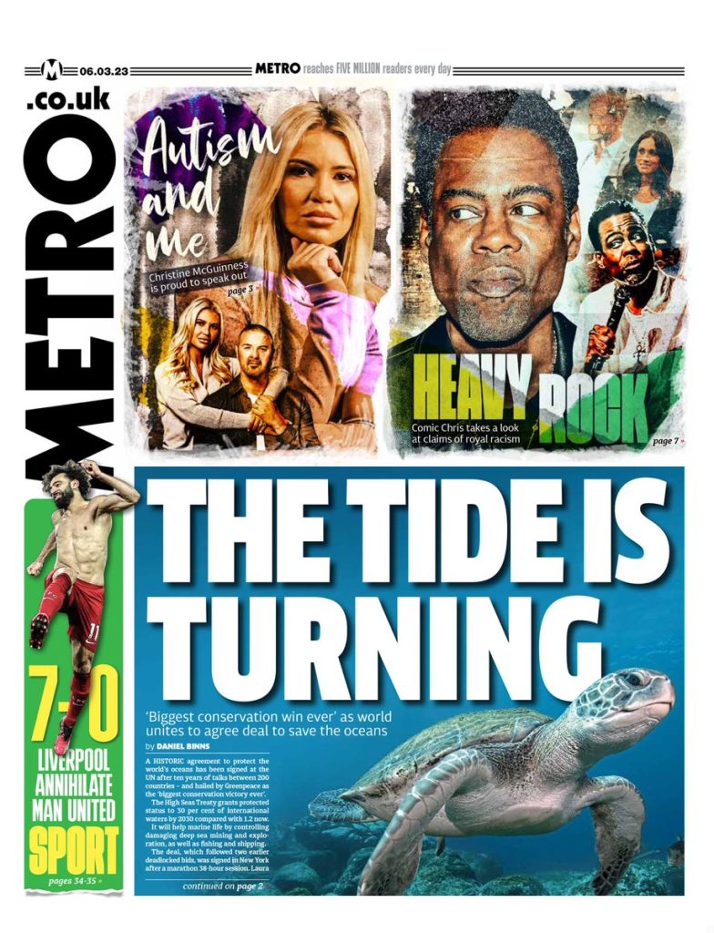 Metro Front Page 6th of March 2023 - Tomorrow's Papers Today!