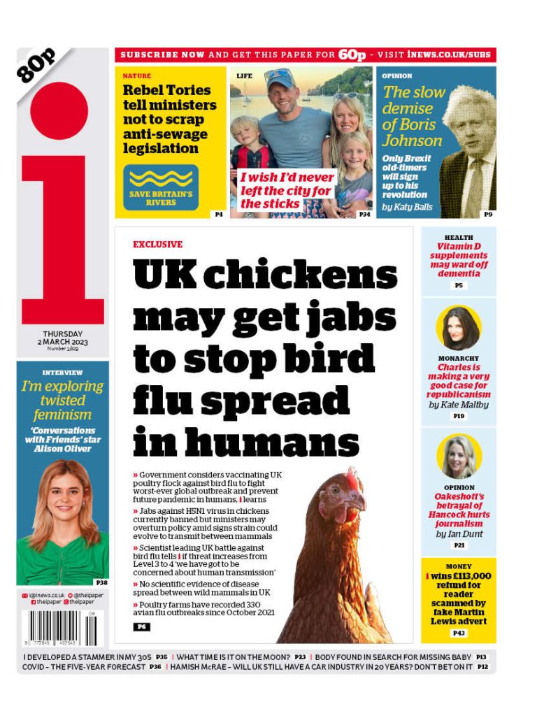 i Front Page 2nd of March 2023 - Tomorrow's Papers Today!