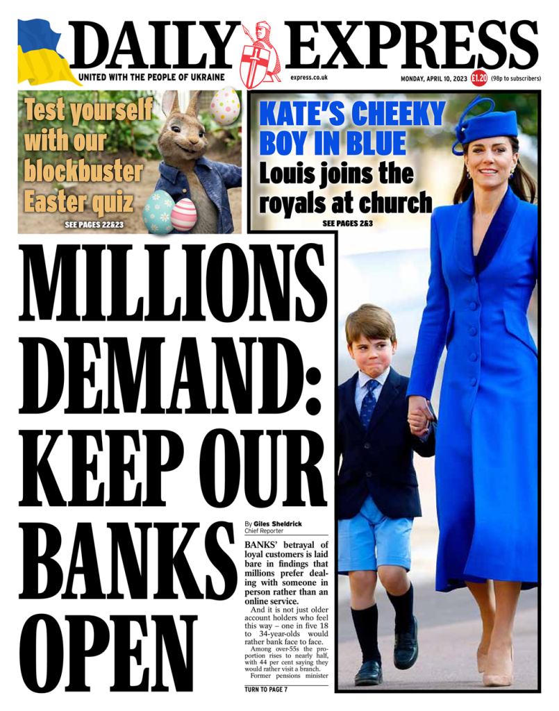 Daily Express Front Page 10th of April 2023 - Tomorrow's Papers Today!