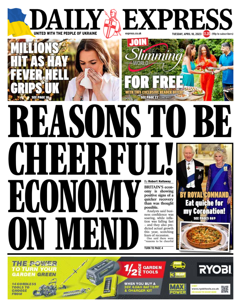 Daily Express Front Page 18th of April 2023 - Tomorrow's Papers Today!