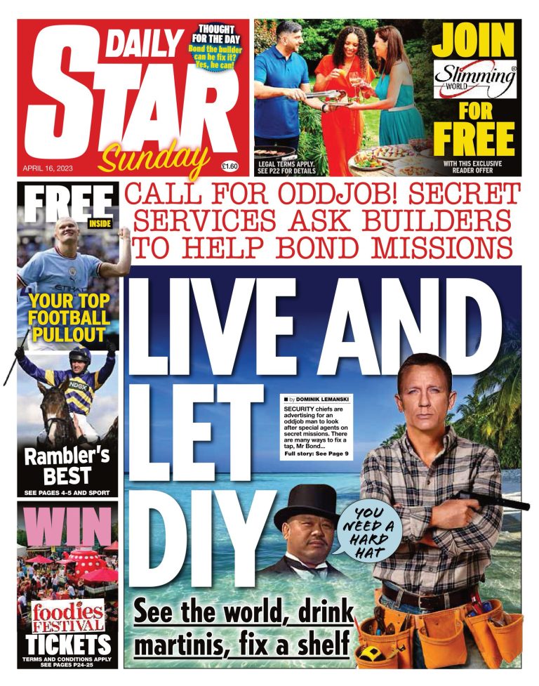 Daily Star Sunday Front Page 16th of April 2023 - Tomorrow's Papers Today!