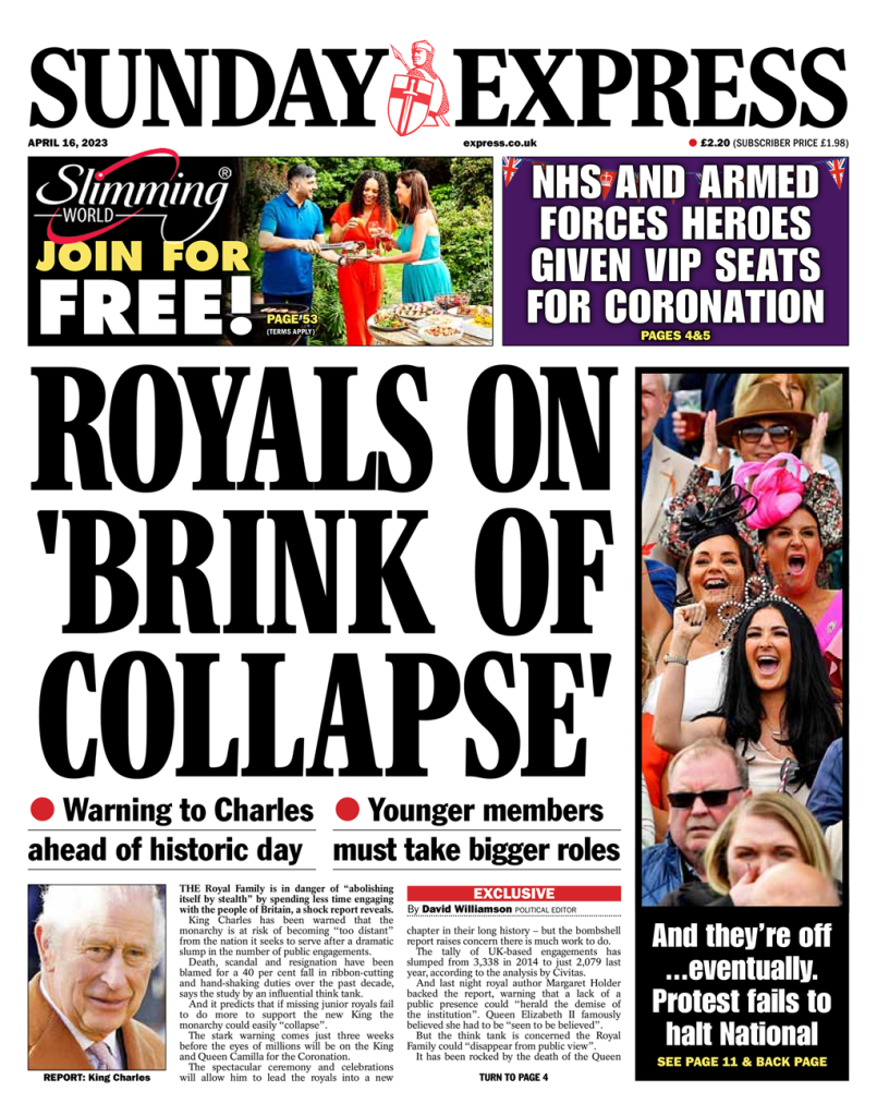 Sunday Express Front Page 16th of April 2023 - Tomorrow's Papers Today!