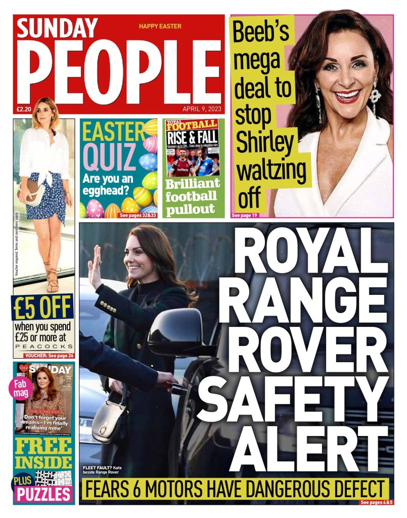Sunday People Front Page 9th of April 2023 - Tomorrow's Papers Today!
