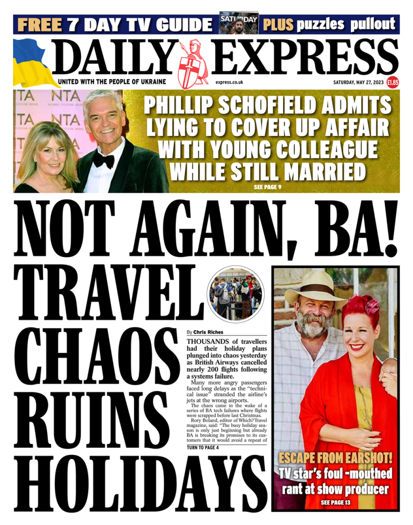 Daily Express Front Page 27th of May 2023 - Tomorrow's Papers Today!