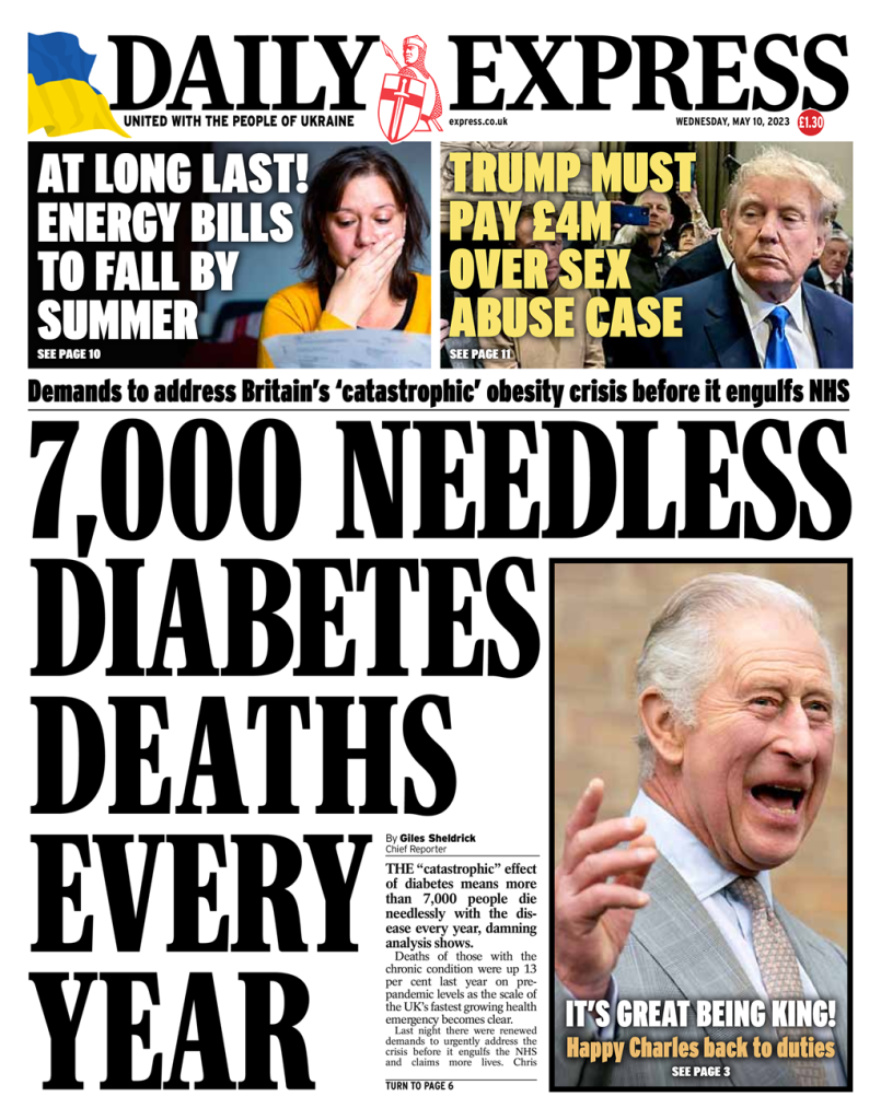 Daily Express Front Page 10th of May 2023 - Tomorrow's Papers Today!