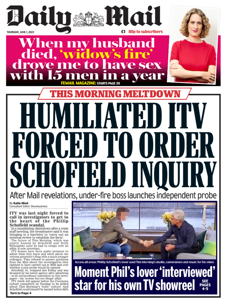 Daily Mail Front Page 1st of June 2023 - Tomorrow's Papers Today!