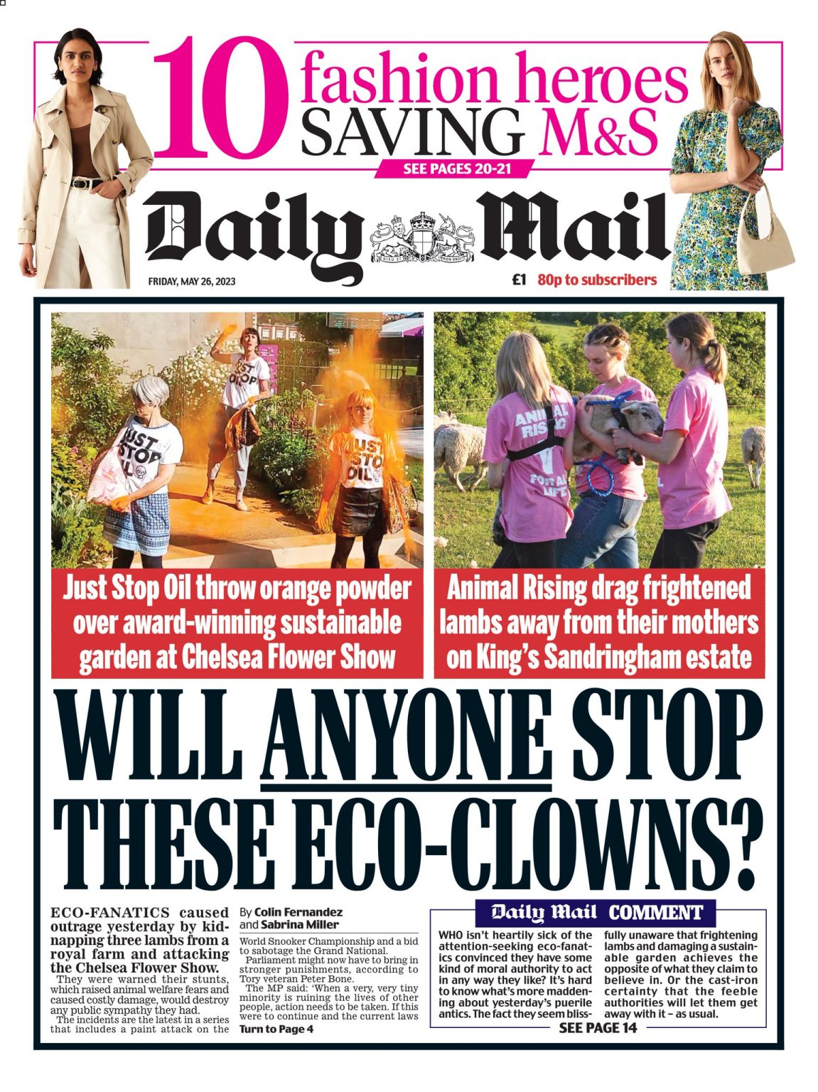 Daily Mail Front Page 26th of May 2023 - Tomorrow's Papers Today!