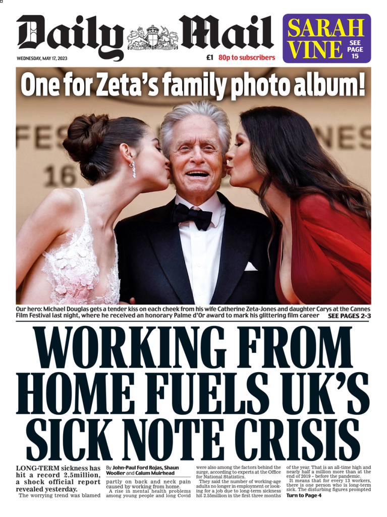 Daily Mail Front Page 17th of May 2023 - Tomorrow's Papers Today!