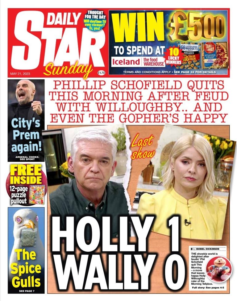 Daily Star Sunday Front Page 21st of May 2023 - Tomorrow's Papers Today!