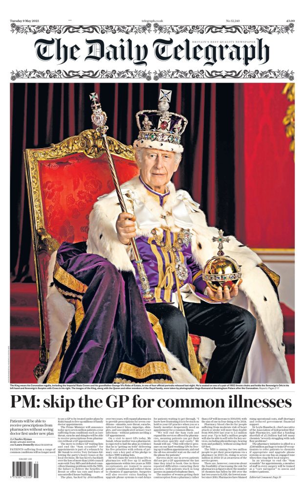 Daily Telegraph Front Page 9th of May 2023 - Tomorrow's Papers Today!