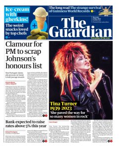 Guardian Front Page 25th of May 2023 - Tomorrow's Papers Today!