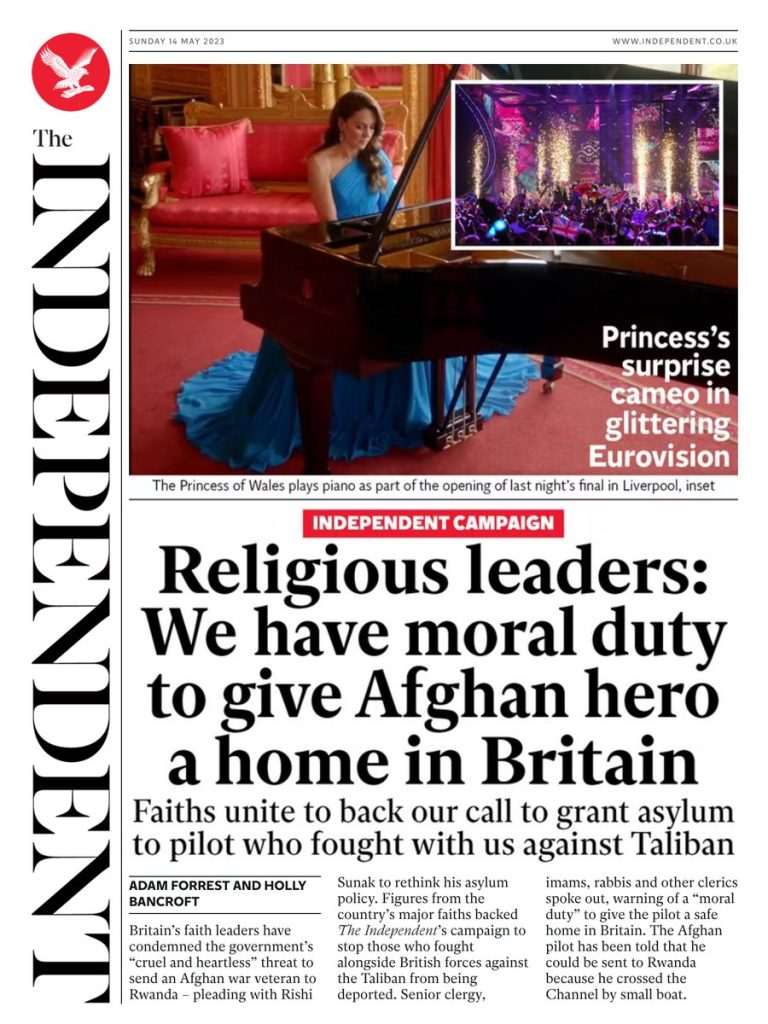 Independent on Sunday Front Page 14th of May 2023 - Tomorrow's Papers ...