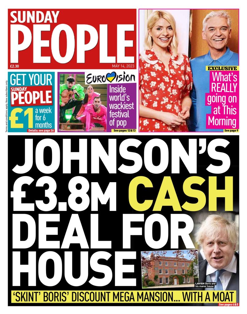 Sunday People Front Page 14th of May 2023 - Tomorrow's Papers Today!
