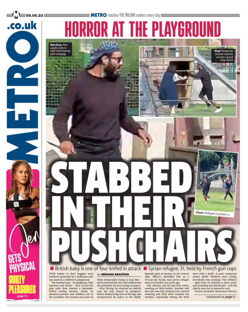 Metro Front Page 9th of June 2023 - Tomorrow's Papers Today!