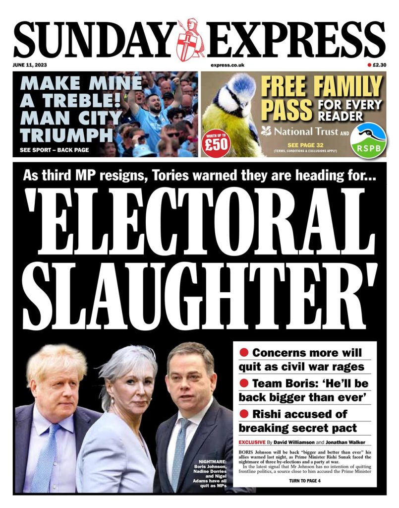Sunday Express Front Page 11th of June 2023 - Tomorrow's Papers Today!