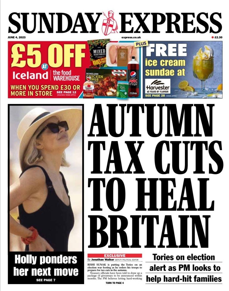 Sunday Express Front Page 4th of June 2023 - Tomorrow's Papers Today!