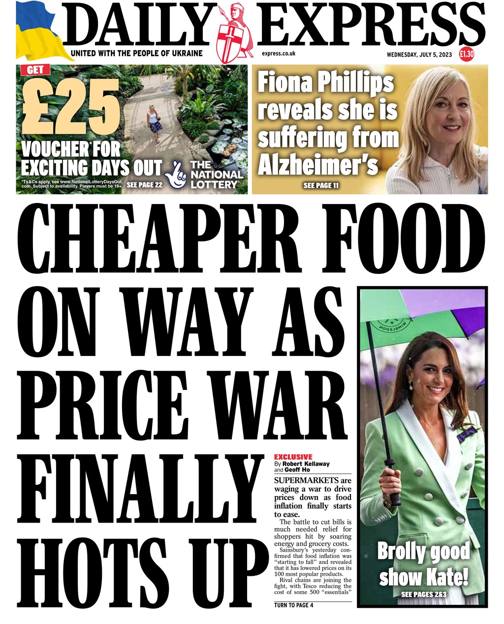 Daily Express Front Page 5th of July 2023 - Tomorrow's Papers Today!