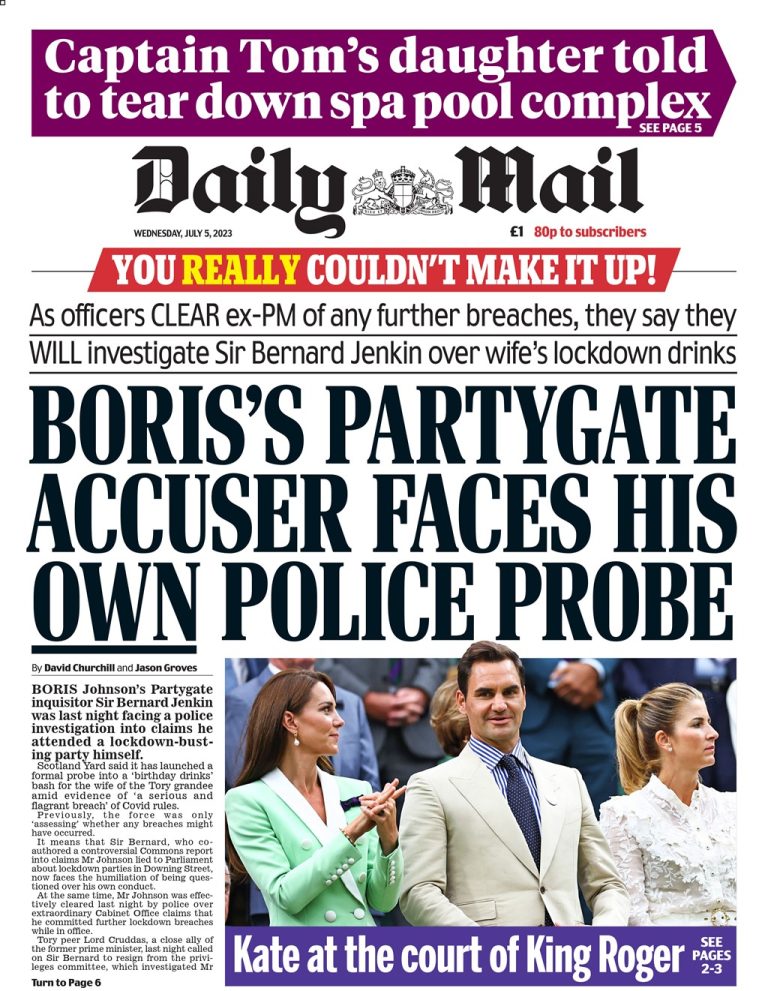 Daily Mail Front Page 5th of July 2023 - Tomorrow's Papers Today!
