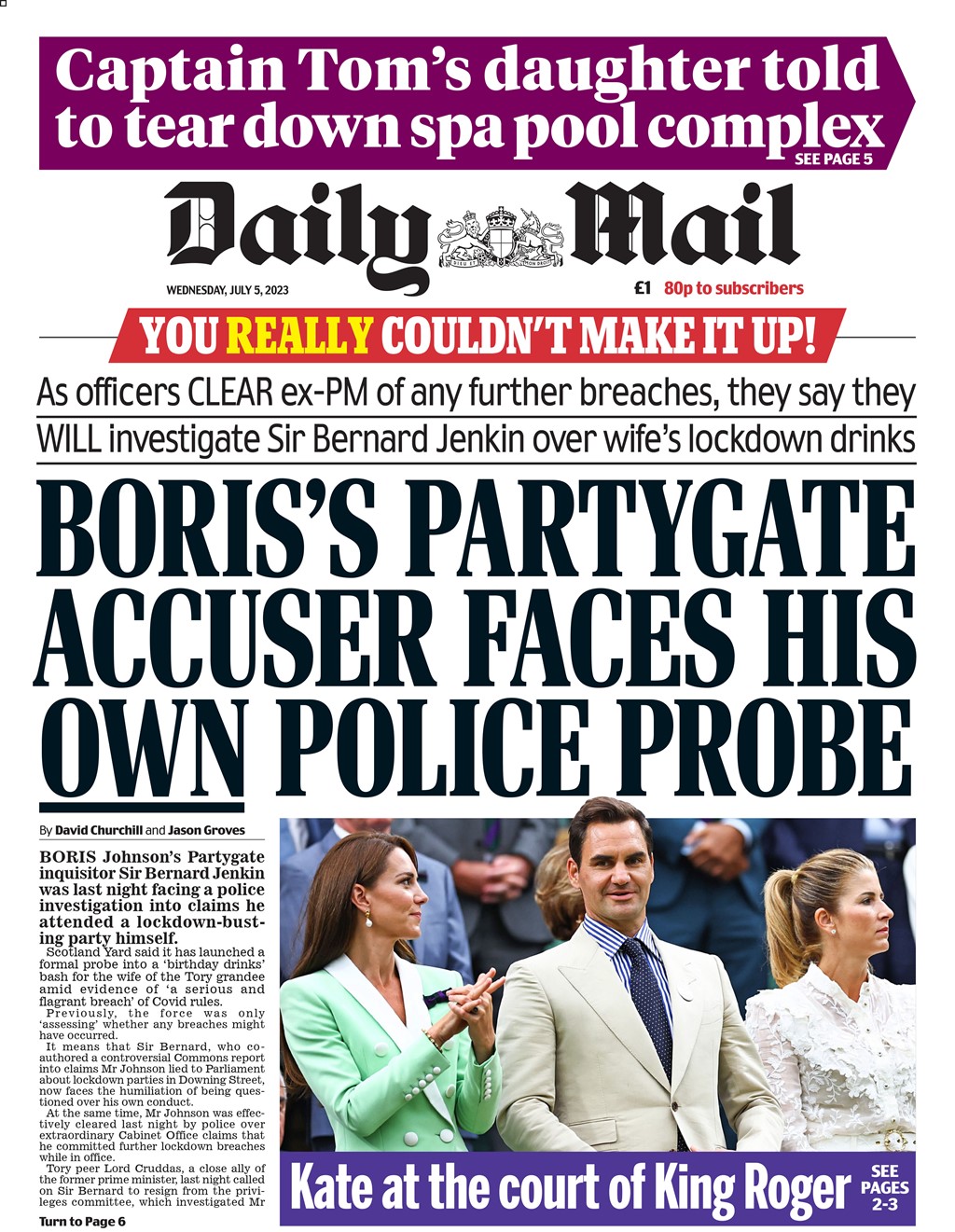 Daily Mail Front Page 5th of July 2023 - Tomorrow's Papers Today!