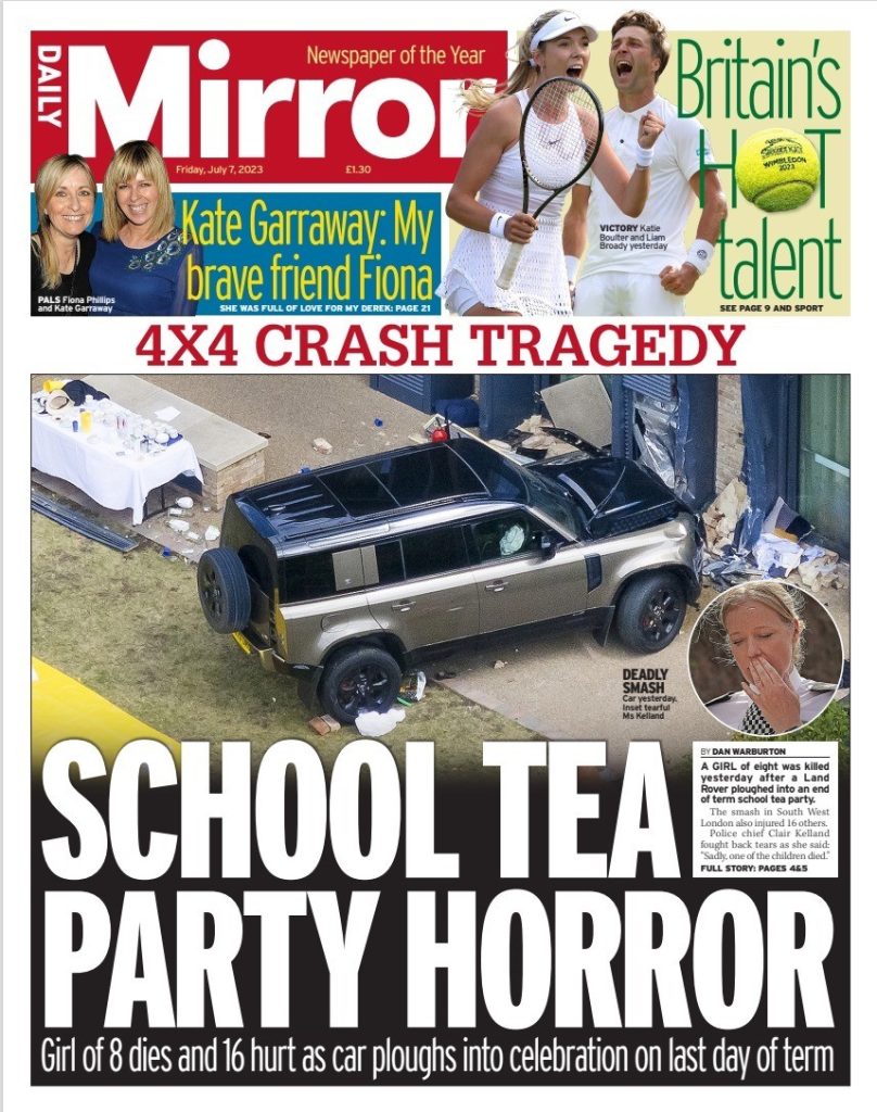 Daily Mirror Front Page 7th of July 2023 - Tomorrow's Papers Today!