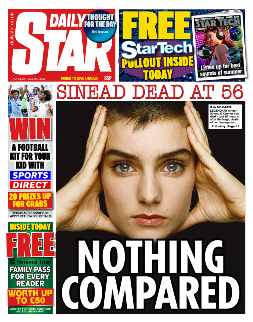 Daily Star Front Page 27th of July 2023 - Tomorrow's Papers Today!