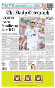 Daily Telegraph Front Page 31st of July 2023 - Tomorrow's Papers Today!