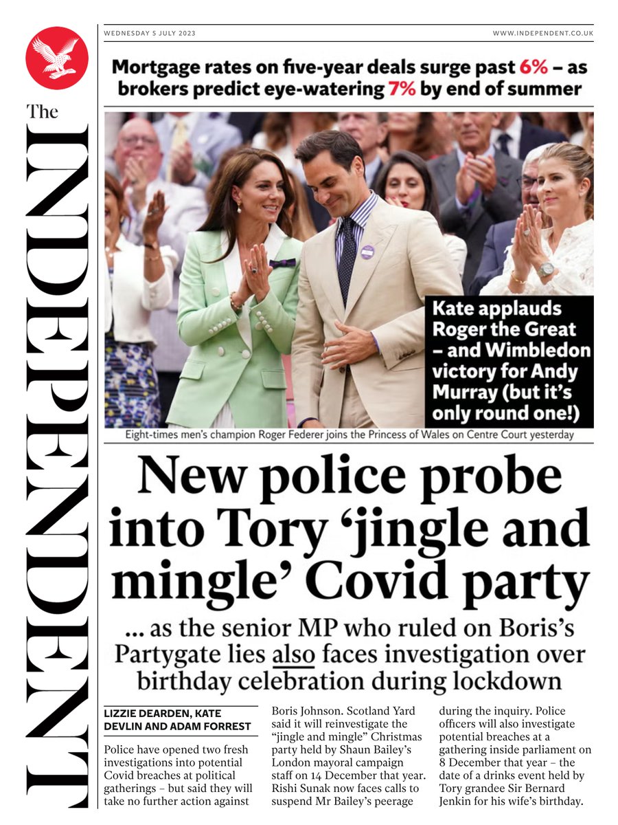 Independent Front Page 5th of July 2023 - Tomorrow's Papers Today!