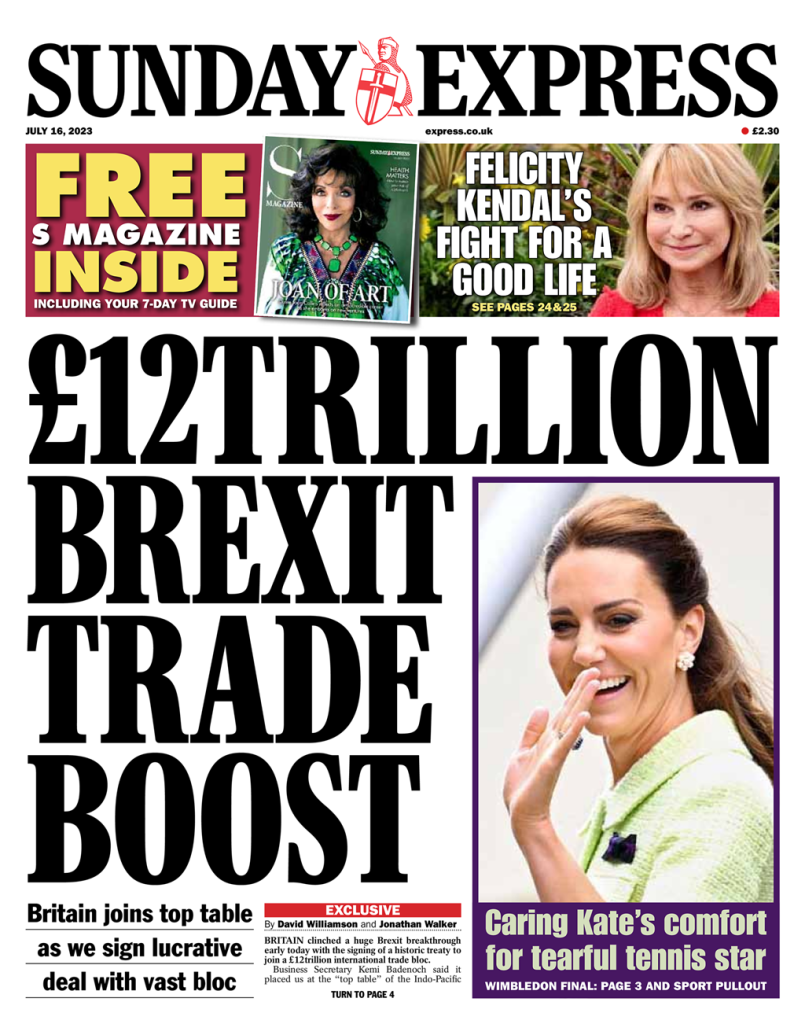 Sunday Express Front Page 16th of July 2023 - Tomorrow's Papers Today!