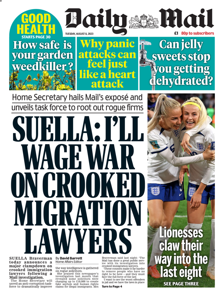 Daily Mail Front Page 8th of August 2023 - Tomorrow's Papers Today!