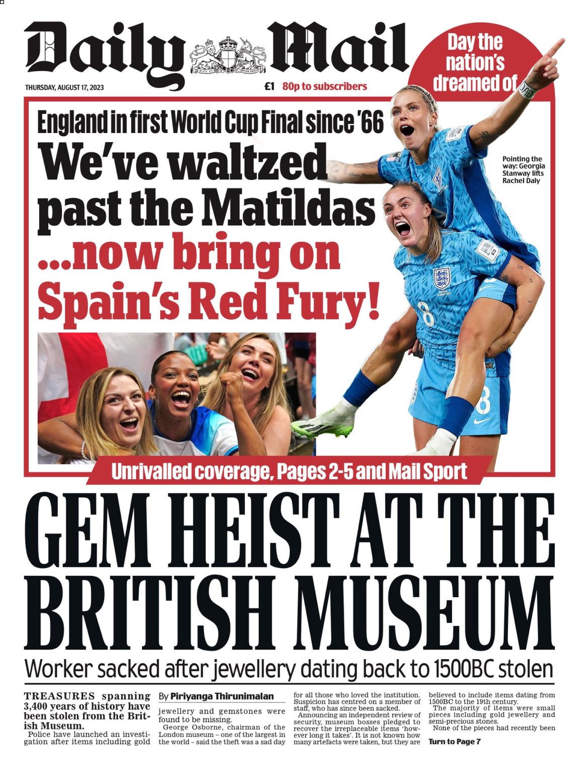 Daily Mail Front Page 17th of August 2023 - Tomorrow's Papers Today!