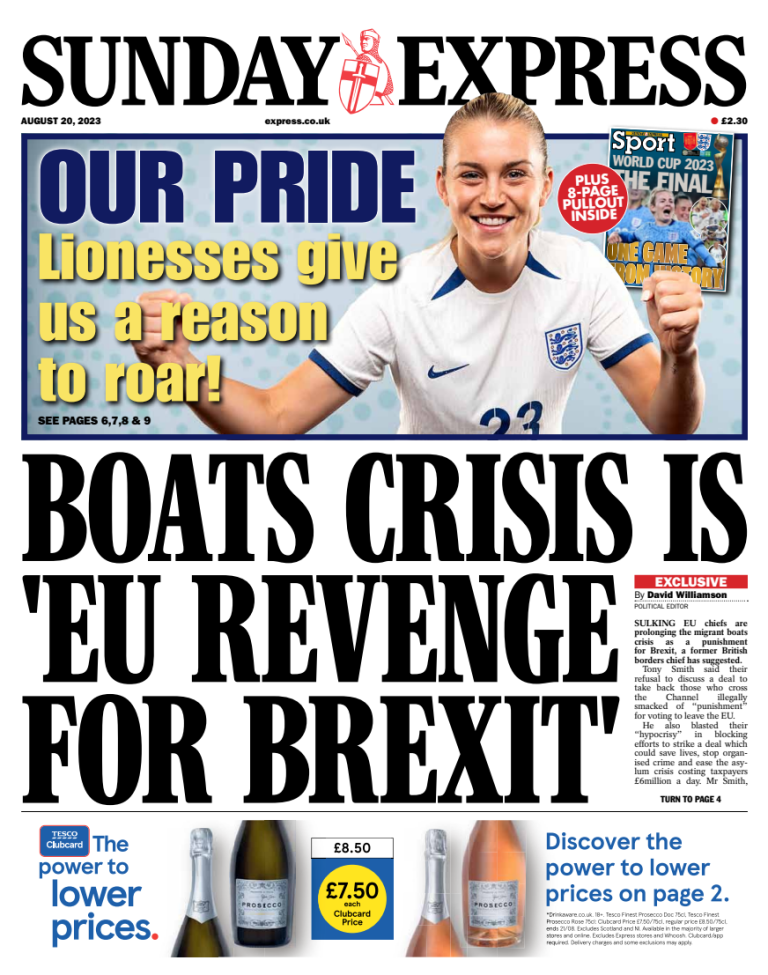 Sunday Express Front Page 20th of August 2023 - Tomorrow's Papers Today!