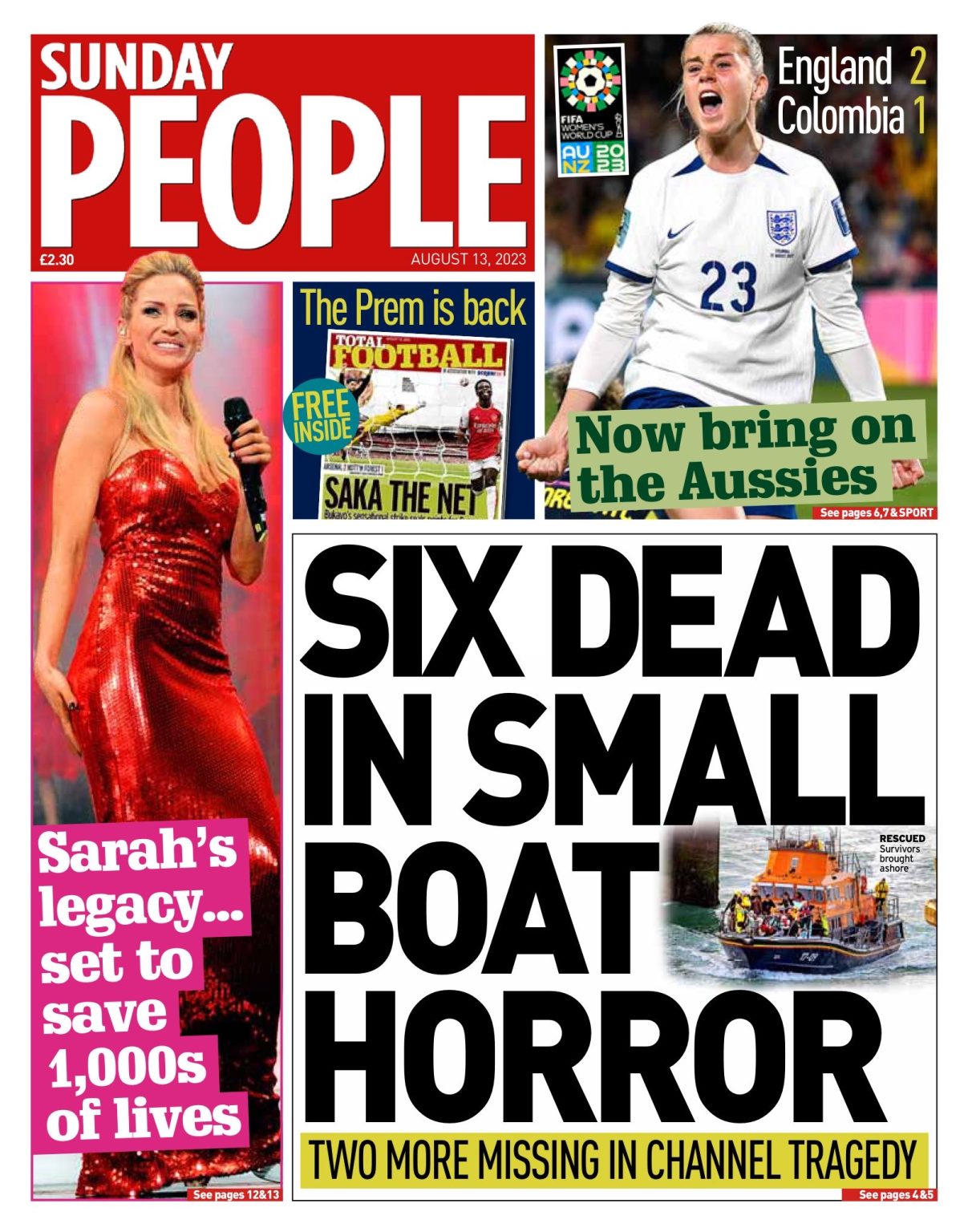 Sunday People Front Page 13th of August 2023 - Tomorrow's Papers Today!