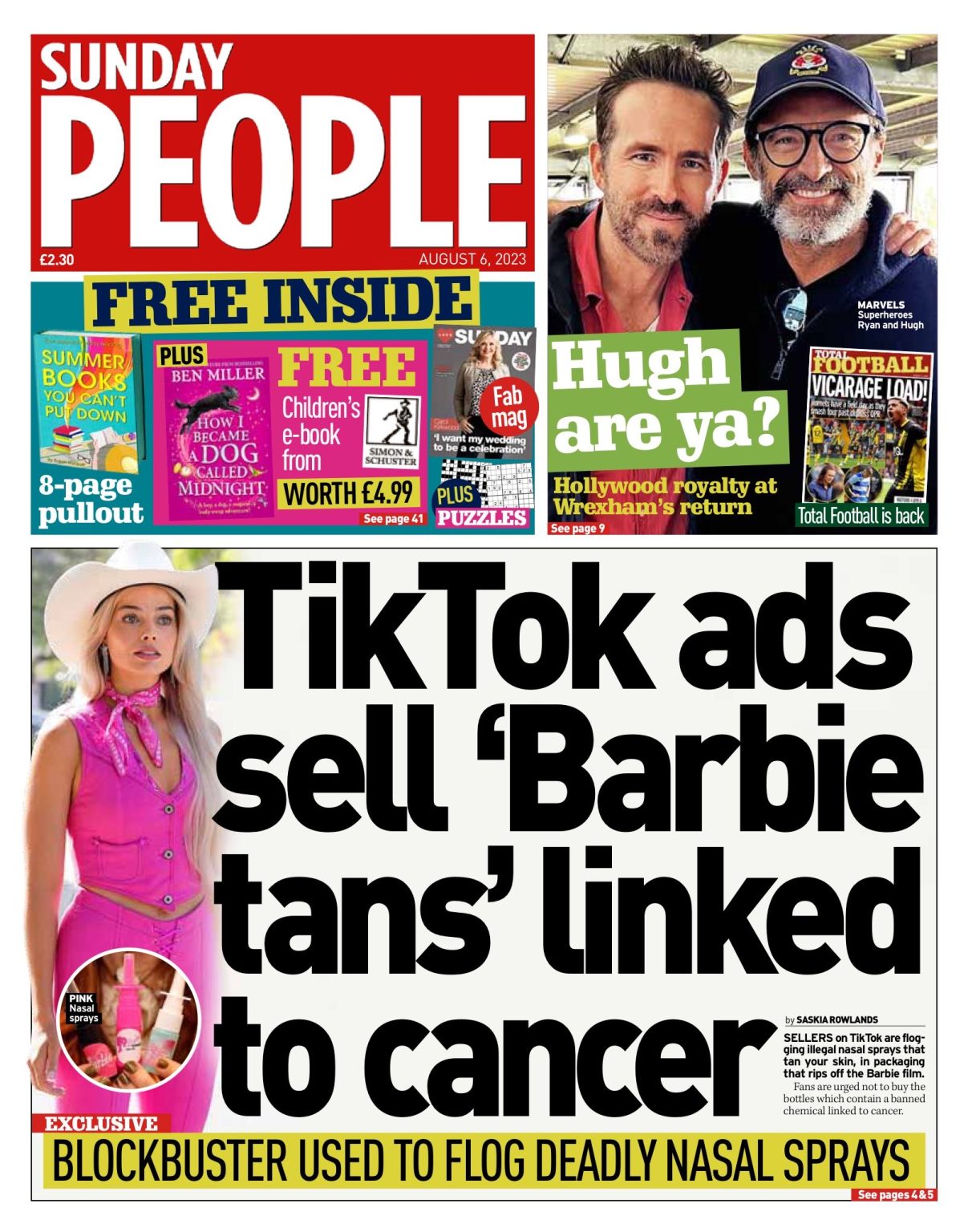 Sunday People Front Page 6th of August 2023 - Tomorrow's Papers Today!